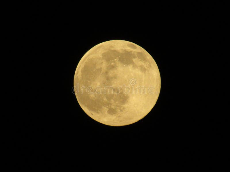 Full Yellow Moon. Moon Surface. Stock Photo - Image of cycle, earth ...