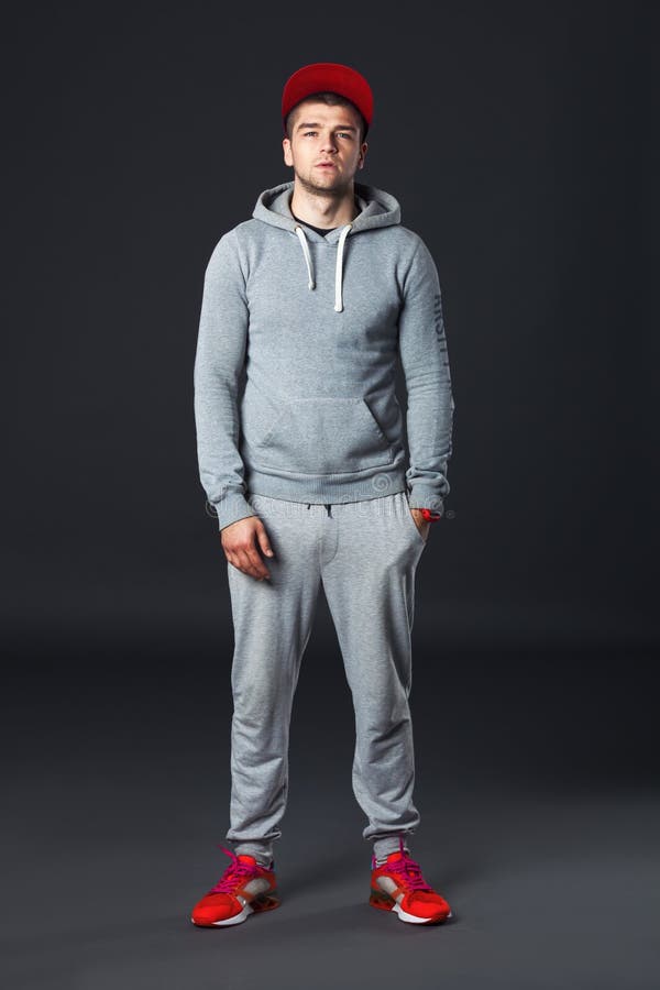 Portrait of Young Man B-boying in Studio Isolated on White. Stock Photo ...