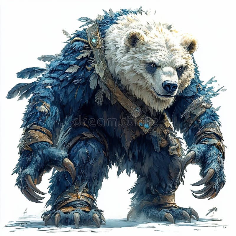 Bearana Monsters Scary Grizzly Bear Iguana Harpy Eagle, Pose a Massive ...