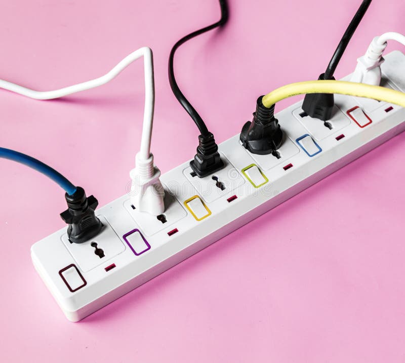 Fulled Electrics Power Supply Plug Isolated on White Stock Photo ...