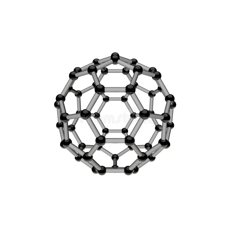 Fullerene Model Molecule. Isolated on White Background Stock ...