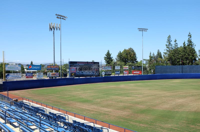 FULLERTON CALIFORNIA - 22 MAY 2020: Goodwin Field Scoreboard, on the ...