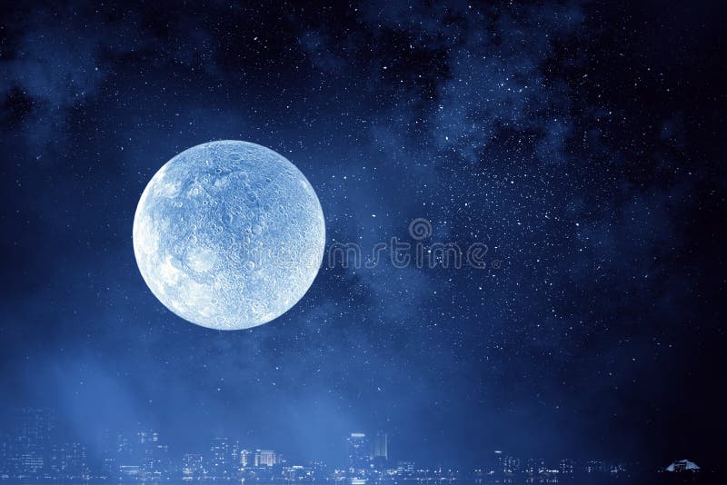 It is Fullmoon . Mixed Media Stock Image - Image of nature, moonlight ...