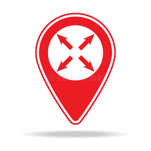 Fullscreen Map Pin Icon. Element of Warning Navigation Pin Icon for ...