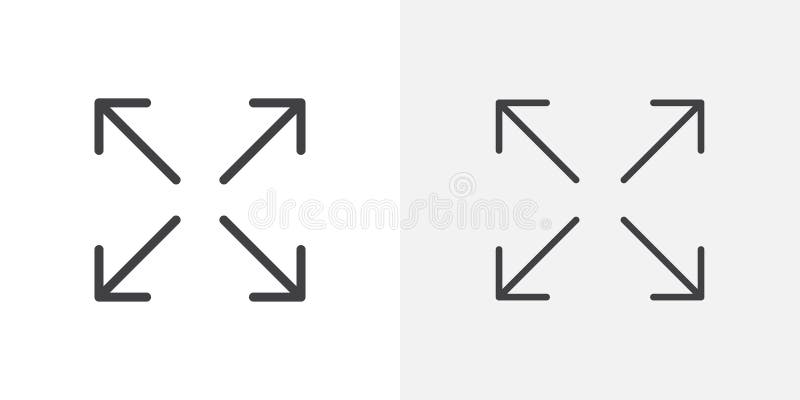 Fullscreen vecor icon set stock vector. Illustration of expansion ...