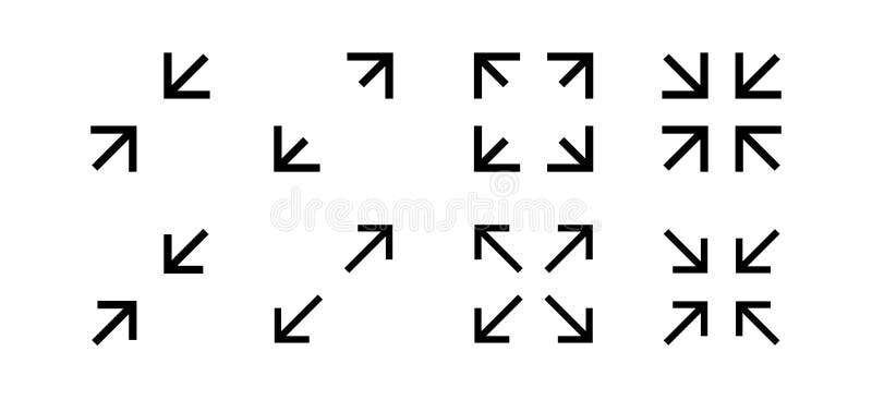 Fullscreen Vector Icon with Arrows. Expand Maximize and Minimize Signs ...