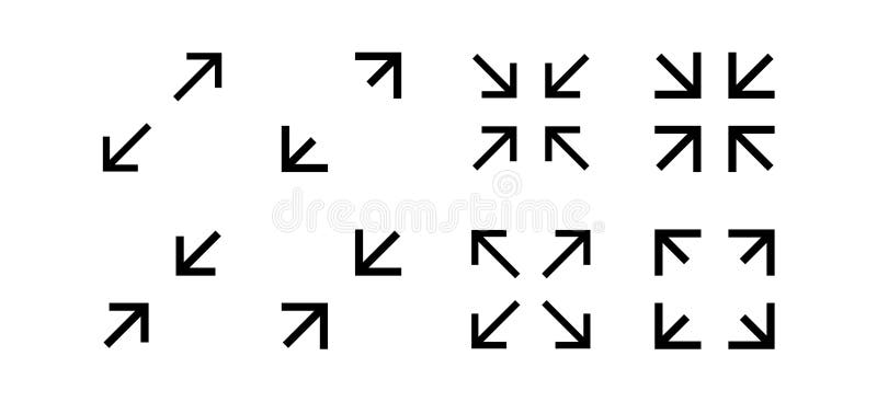 Fullscreen Vector Icon with Arrows. Expand Maximize and Minimize Signs ...