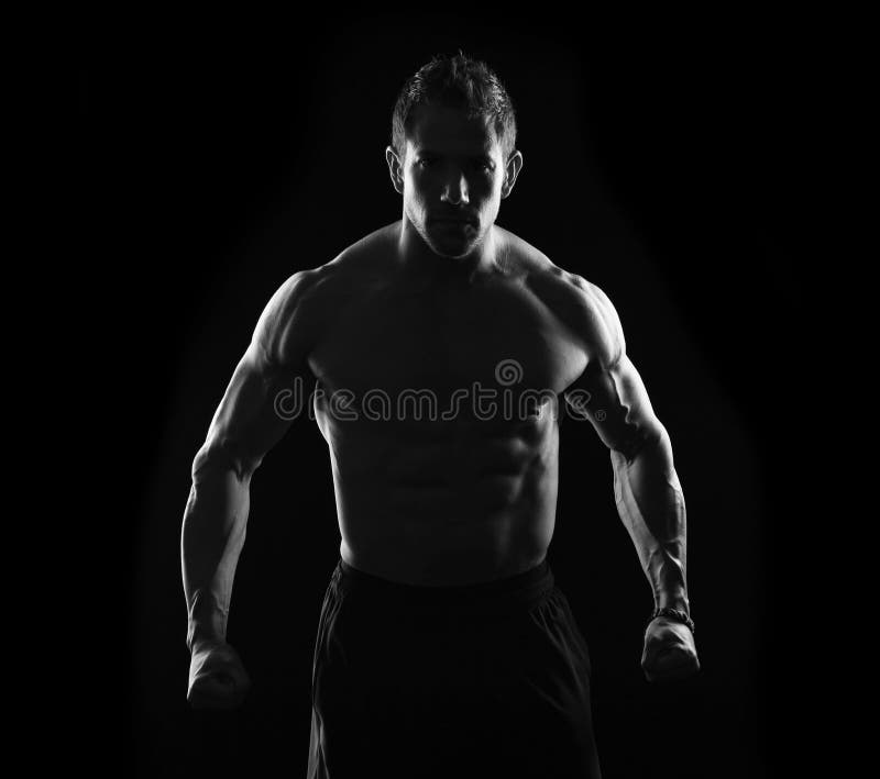 Sladd den starka mannen fotografering för bildbyråer. Bild av fysik ...