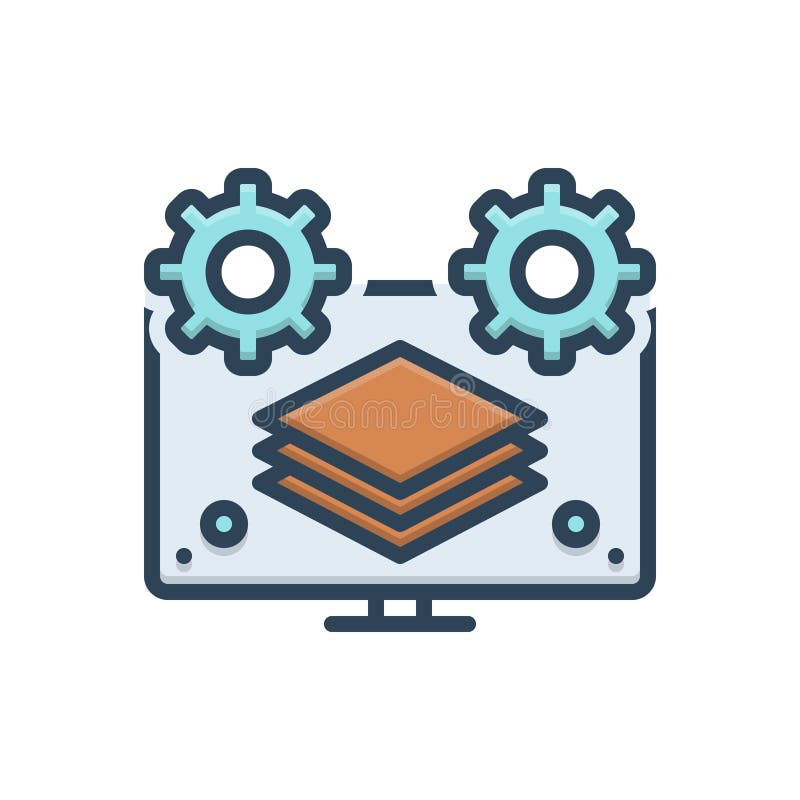 Color Illustration Icon for Fullstack, Computer and Program Stock ...
