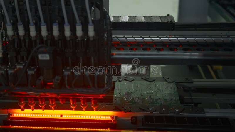Automated Electronics Parts Manufacturing Line. Citcuit Board ...