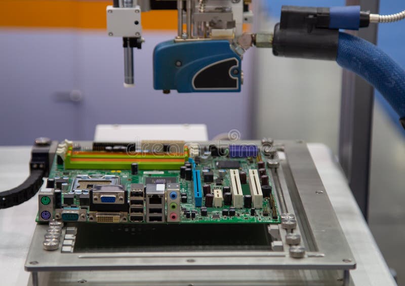 Circuit Board Assembly Machine Stock Photo - Image of making, robot ...