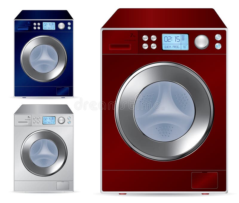 Fully Automatic Front Loading Washing Machine Stock Vector ...