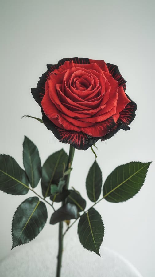 Fully Bloomed Red Rose, Facing Forward with Soft-focus Background Stock ...
