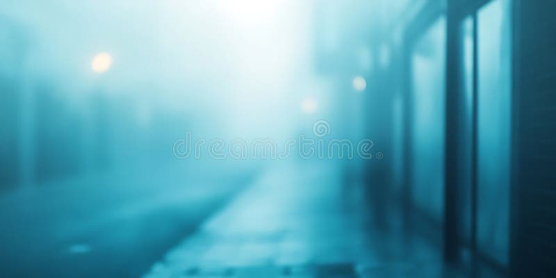 Fully Blurred Misty Morning Street with Warm Diffused Light Stock ...