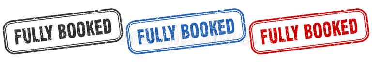 Fully Booked Square Isolated Sign Set. Fully Booked Stamp Stock Vector ...