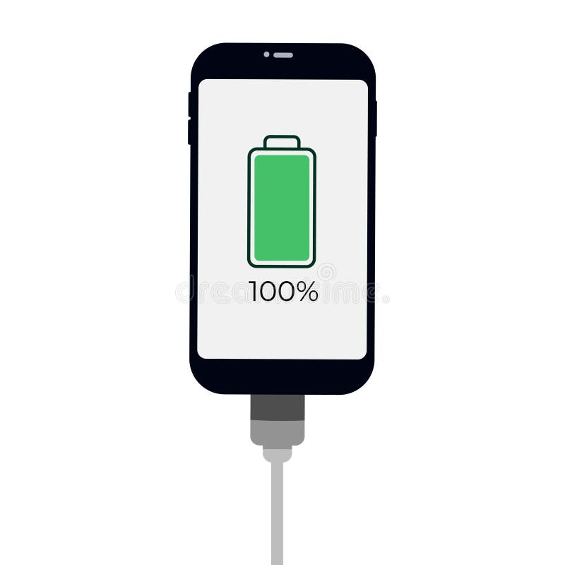A Fully Charged Smartphone Battery. Smartphone with Battery Level ...