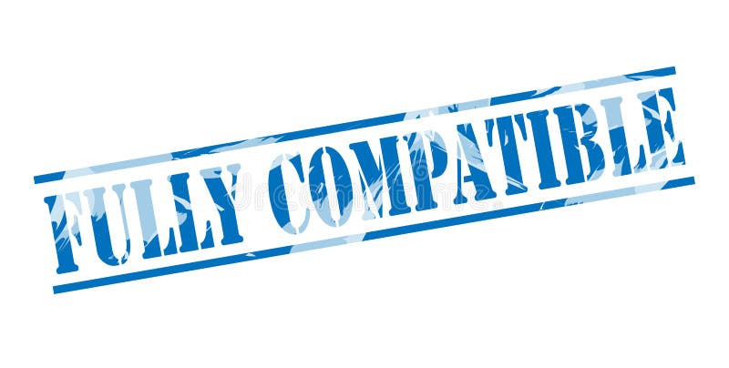 Fully Compatible Blue Stamp Stock Illustration - Illustration of blue ...