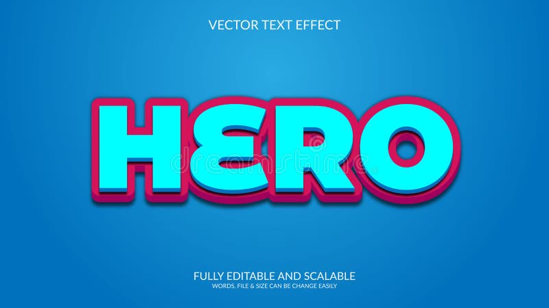 Hero Vector Eps Text Effect Design. Stock Illustration - Illustration ...