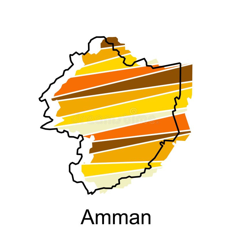 Fully Editable Map of Amman, Vector Map of Jordan with Named Governance ...