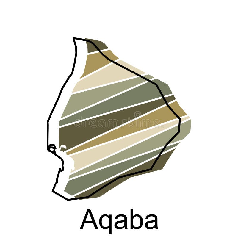 Fully Editable Map of Aqaba, Vector Map of Jordan with Named Governance ...