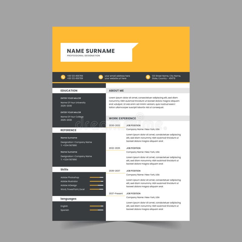 Fully Editable A4 Professional Resume Template for Professional Use ...