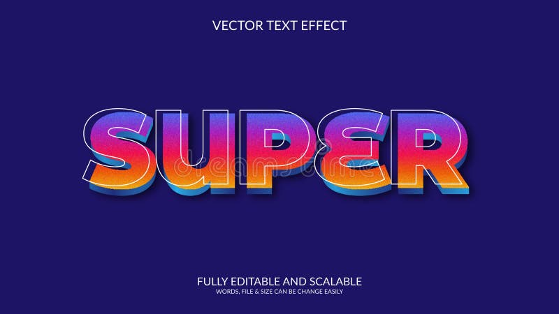 Super text effect design. stock illustration. Illustration of document ...