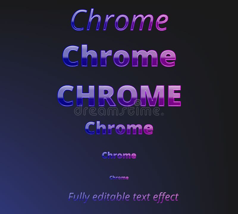 Fully Editable Text Effect.Chrome Text Effect Stock Vector ...