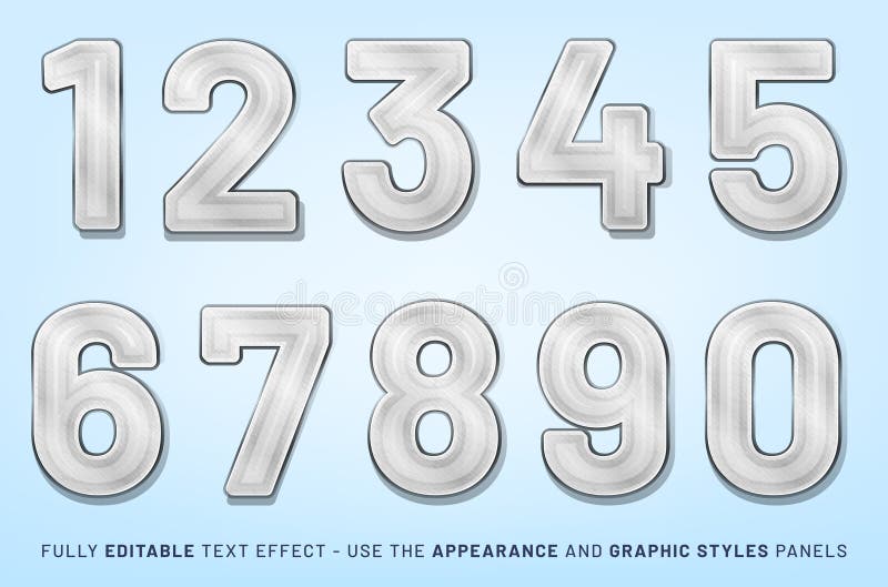 Fully Editable Text Effect Displayed on Set of Numbers Stock Vector ...