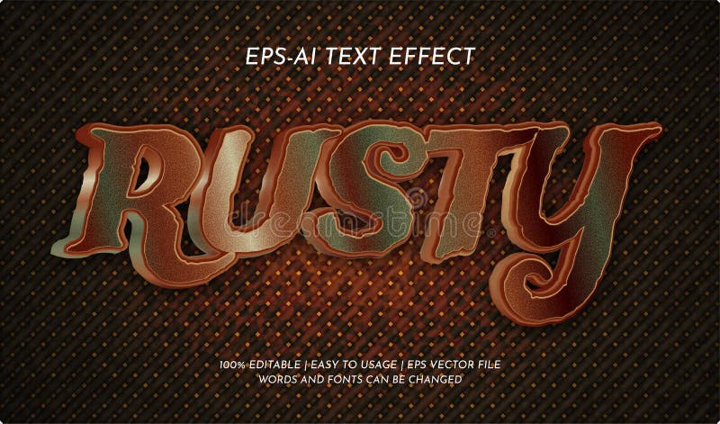 Editable Rusty Text Effect with Realistic Color Gradient Stock Vector - Illustration of title ...
