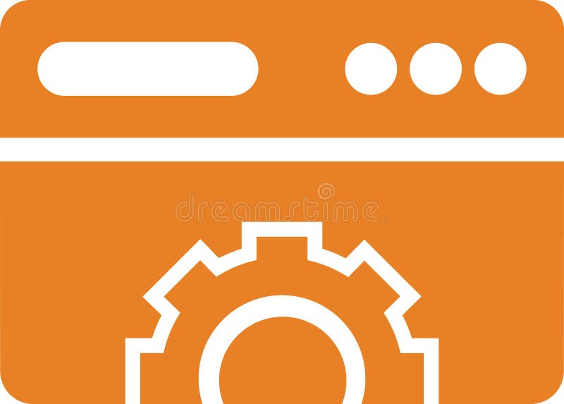 Browser, Gear, Web Page Icon. Orange Color Vector Stock Vector ...
