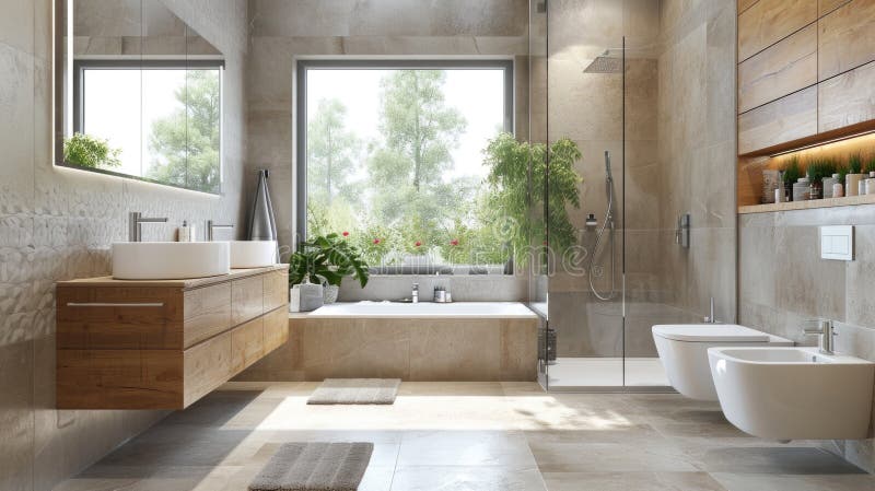 A Fully Equipped Bathroom with a Tub, Sink, and Toilet. Suitable for ...