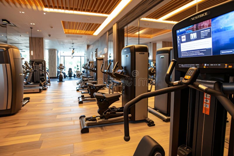 A Fully Equipped Gym Featuring a Range of Treadmills and Exercise ...