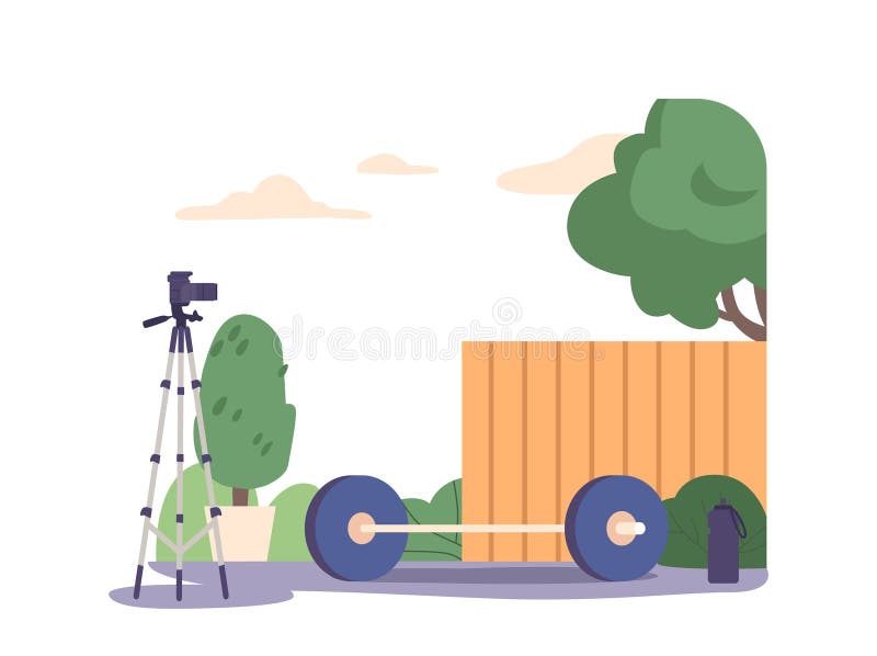 Fully-equipped Yard for Power Exercise Vlog, Featuring Weight, Camera ...