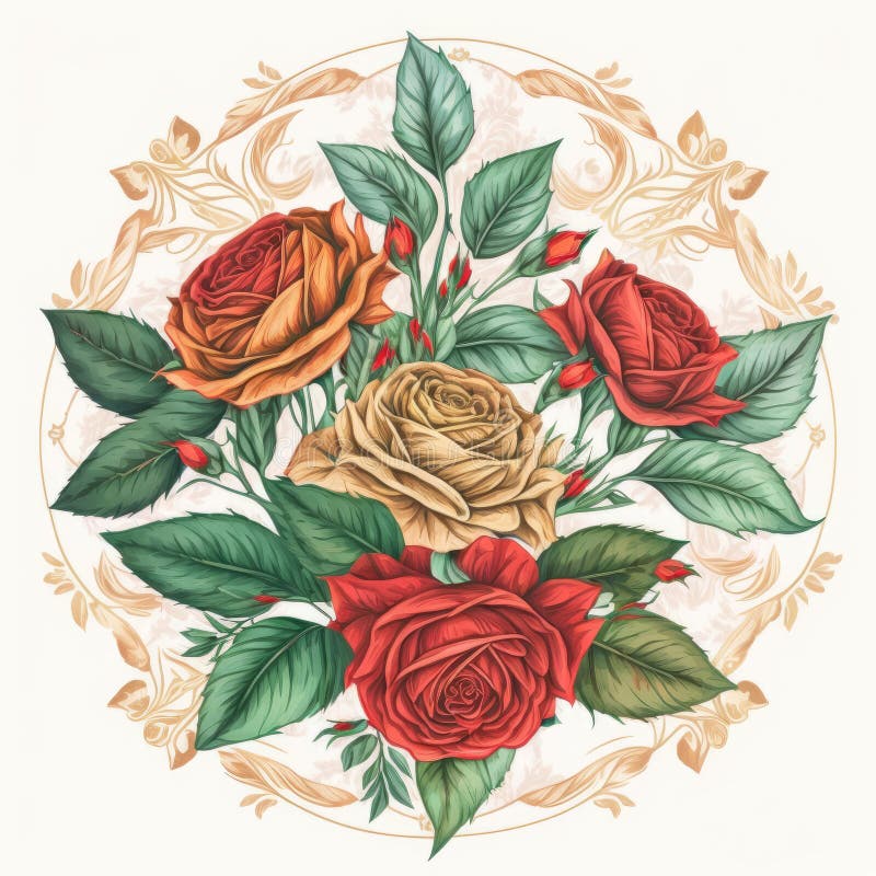 Fully Formed Red Rose Element Set for Scrapbooking and Invitations ...