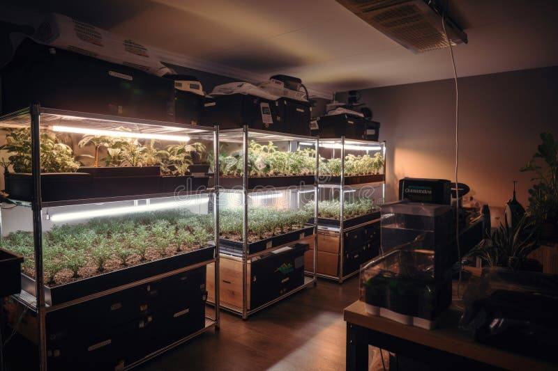 A Fully Functioning Home-grow Room, with Lights and Fans in Place ...