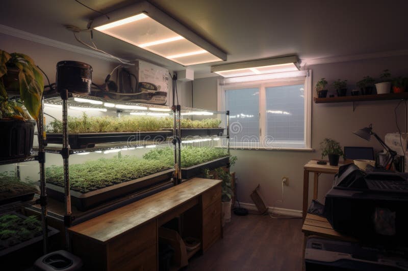 A Fully Functioning Home-grow Room, with Lights and Fans in Place ...