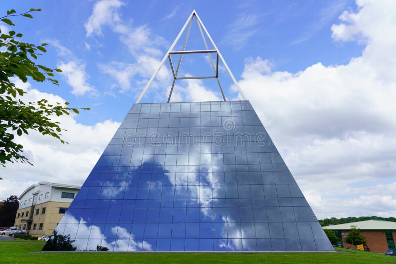 Fully Glazed Pyramid Shaped Office Building. Editorial Stock Image ...