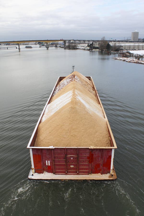 Fully Loaded Barge stock photo. Image of load, winter - 22951656