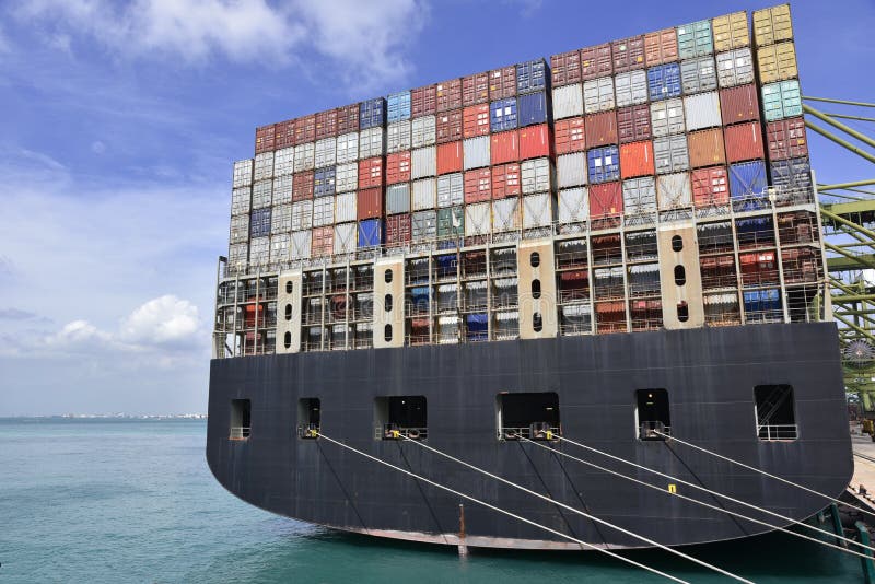 Loaded Container Ship stock photo. Image of sails, large - 1781910