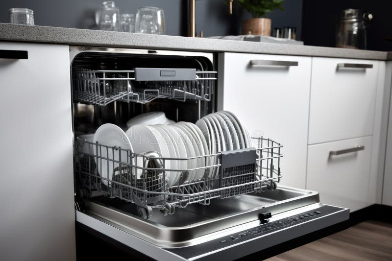 A Fully Loaded Dishwasher in a Kitchen. Perfect for Illustrating ...