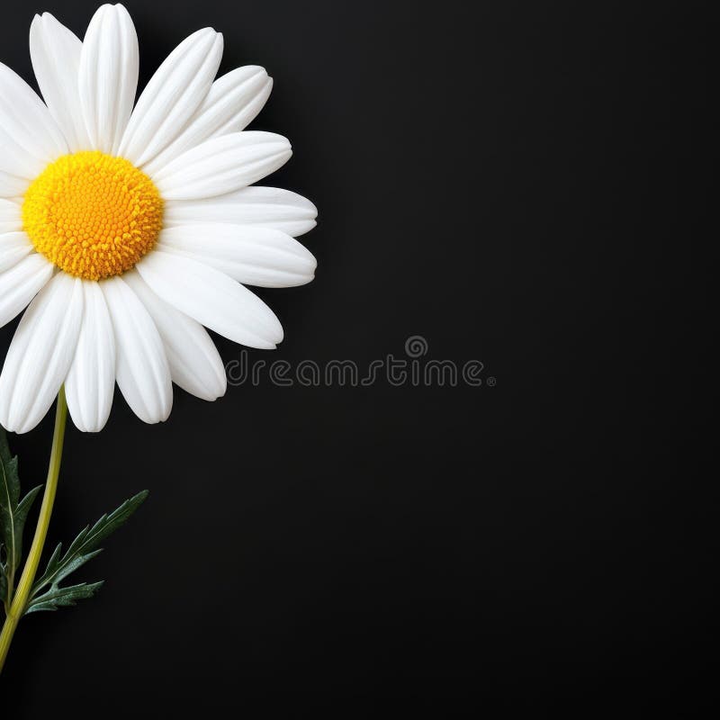 Fully Open Daisy Flower with Bright Yellow Center Stock Illustration ...