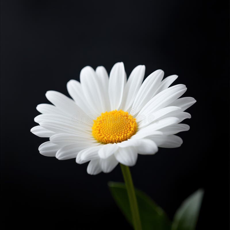 Fully Open Daisy Flower with Bright Yellow Center Stock Illustration ...