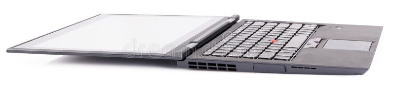 Open laptop rear view stock image. Image of equipment - 26912623