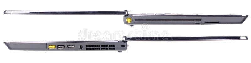 Fully Open Laptop Side View Stock Photo - Image of computer, equipment ...