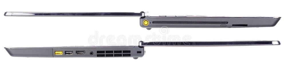 Fully Open Laptop Side View Stock Photo - Image of computer, equipment ...