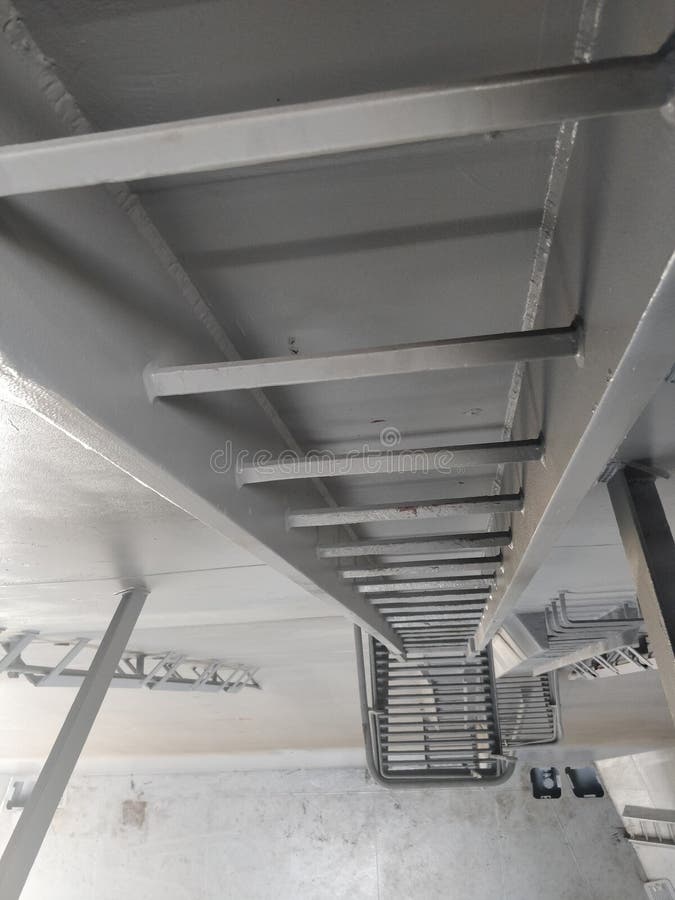 Fully Painted Vertical Ladder of Cargo Hatch Stock Photo - Image of ...