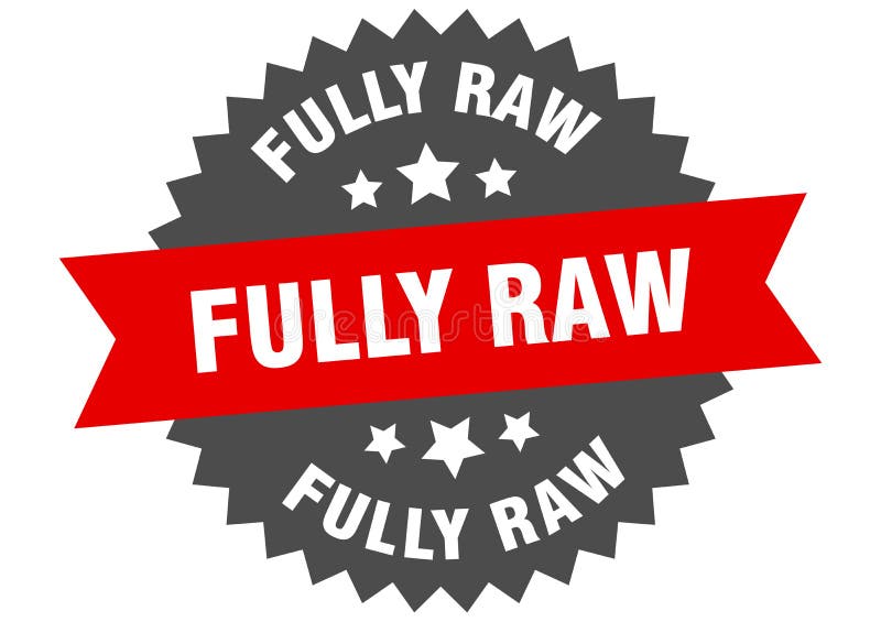 Fully Raw Round Stamp with Ribbon. Label Sign Stock Vector ...