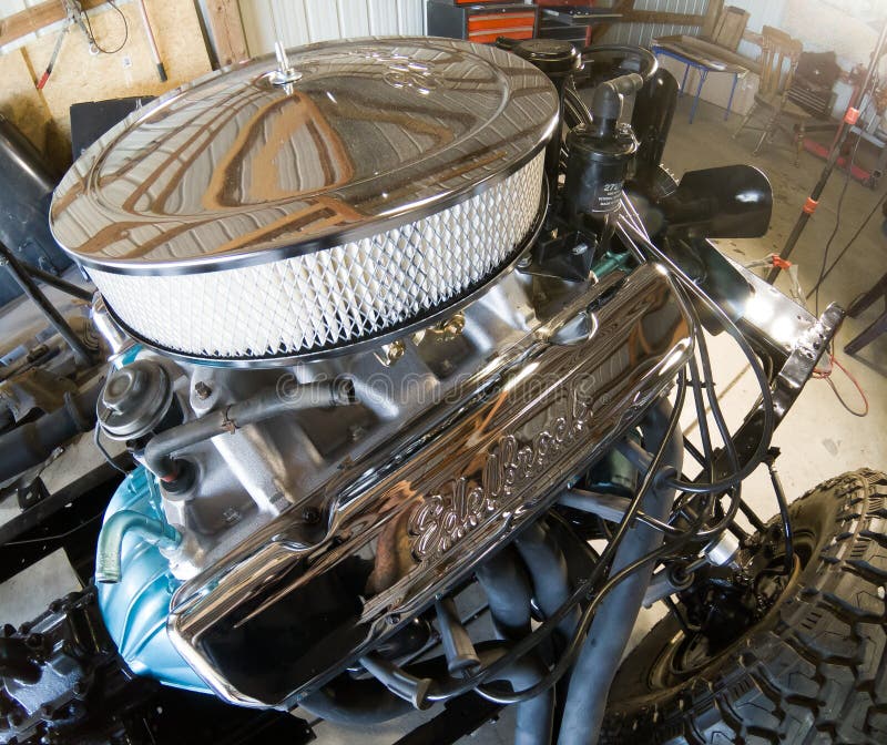 Fully Restored V8 Engine on Chassis Editorial Stock Image - Image of ...