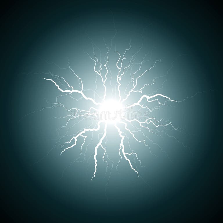 Fulmine blu dal centro illustrazione vettoriale. Illustrazione di ...