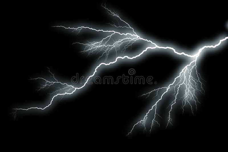 Fulmine con fondo nero illustrazione di stock. Illustrazione di ...
